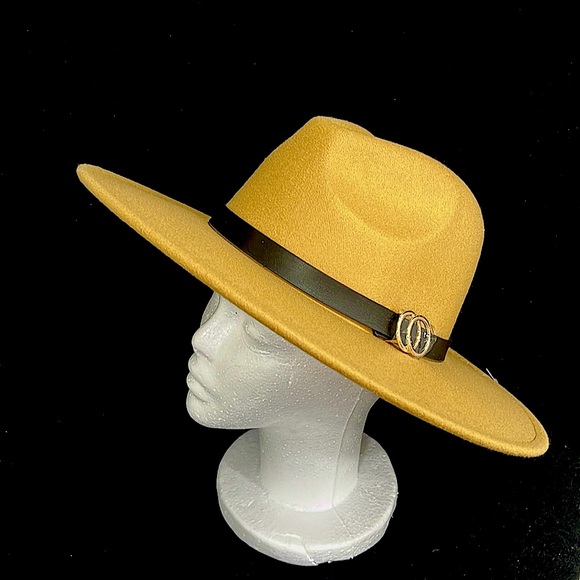 Accessories | Tan Colored Ladies Panama Style Hat With Gold Buckle ...